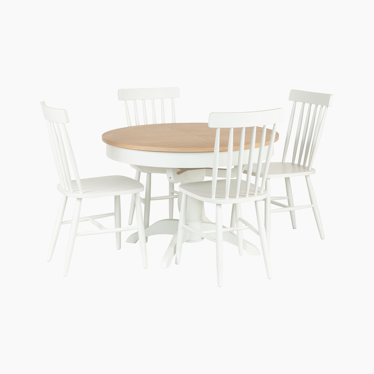 Amberley 4 Seat Round Extending Dining Set with Burford Spindleback Ch