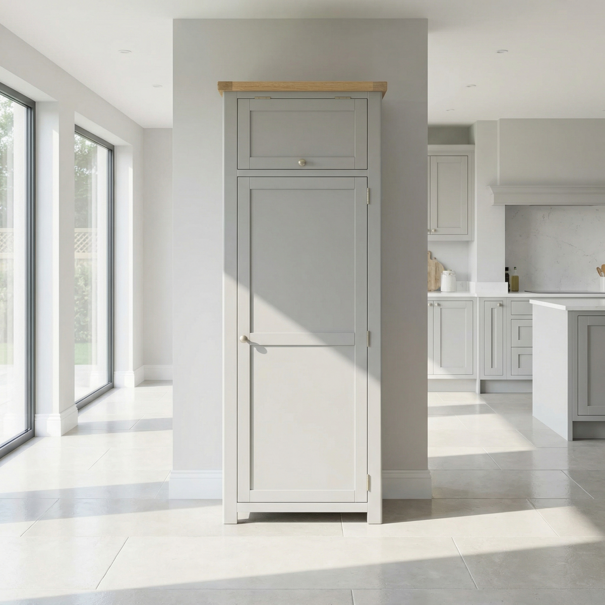 Burford Single Larder Unit in Pebble Grey