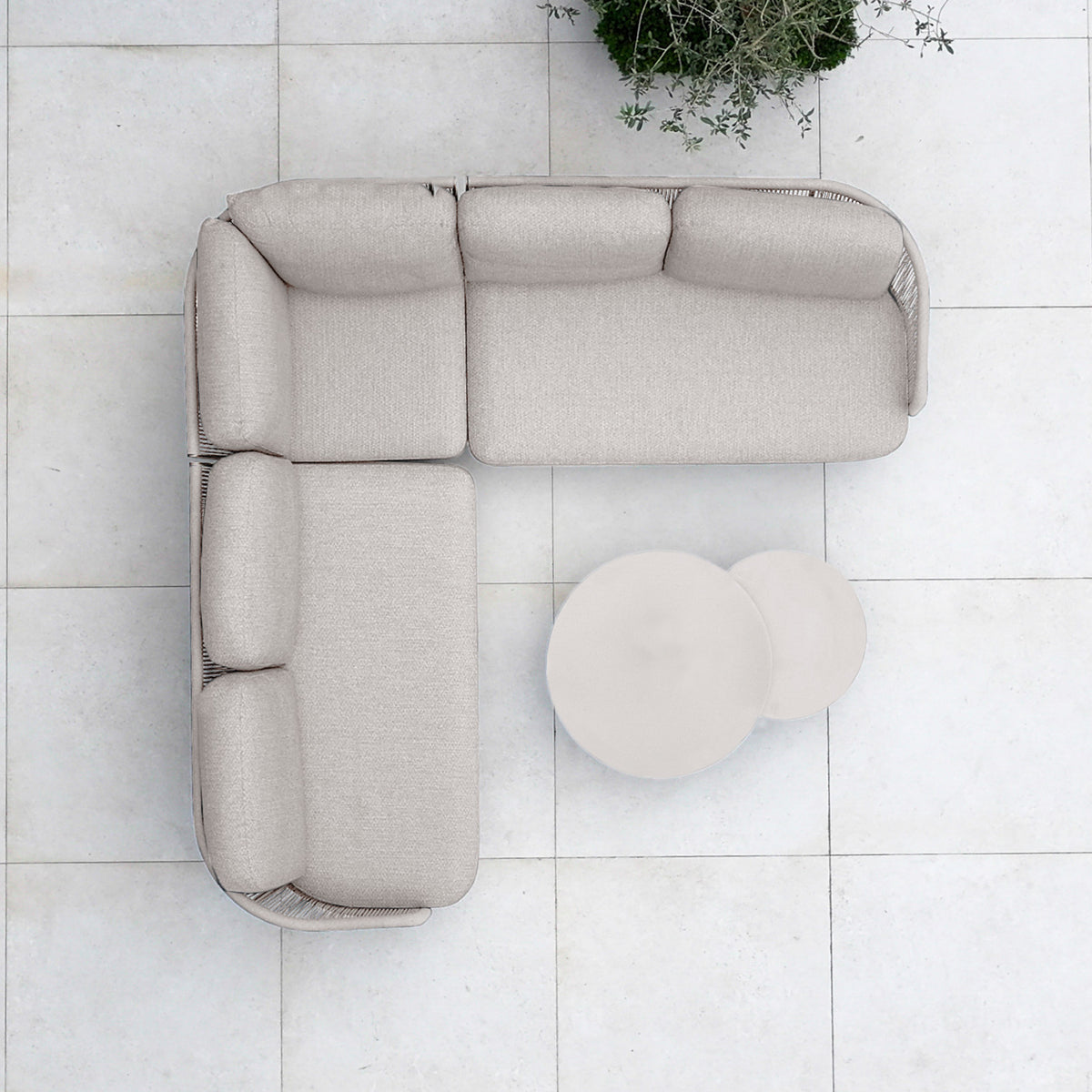 Dekota Corner Sofa Set in Fawn