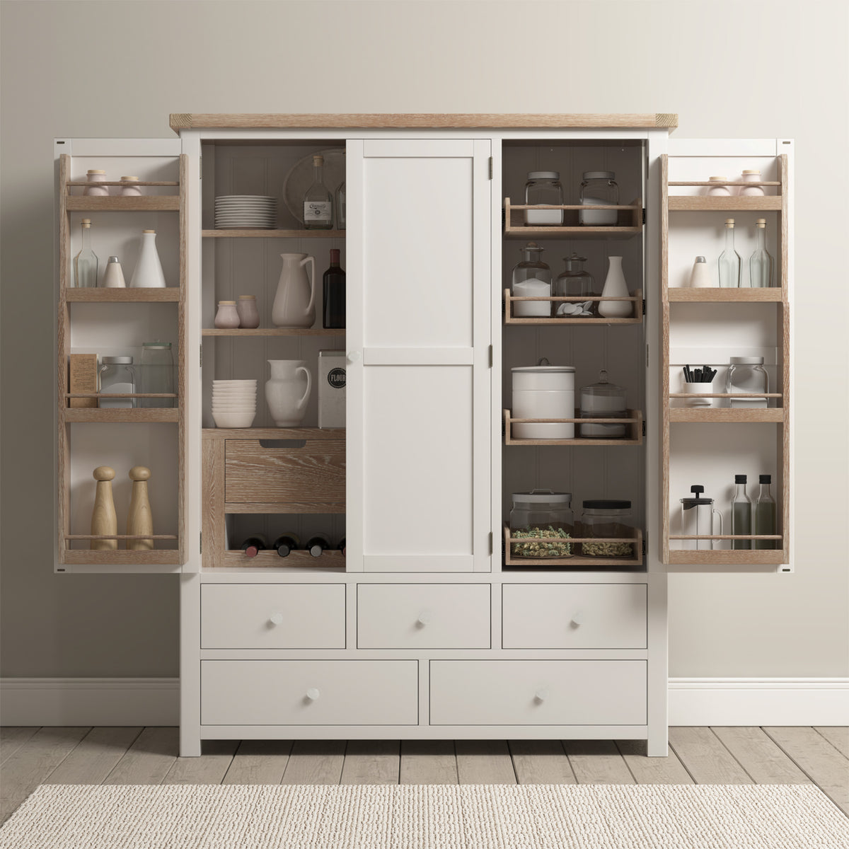 Burford Triple Larder Unit in Warm White