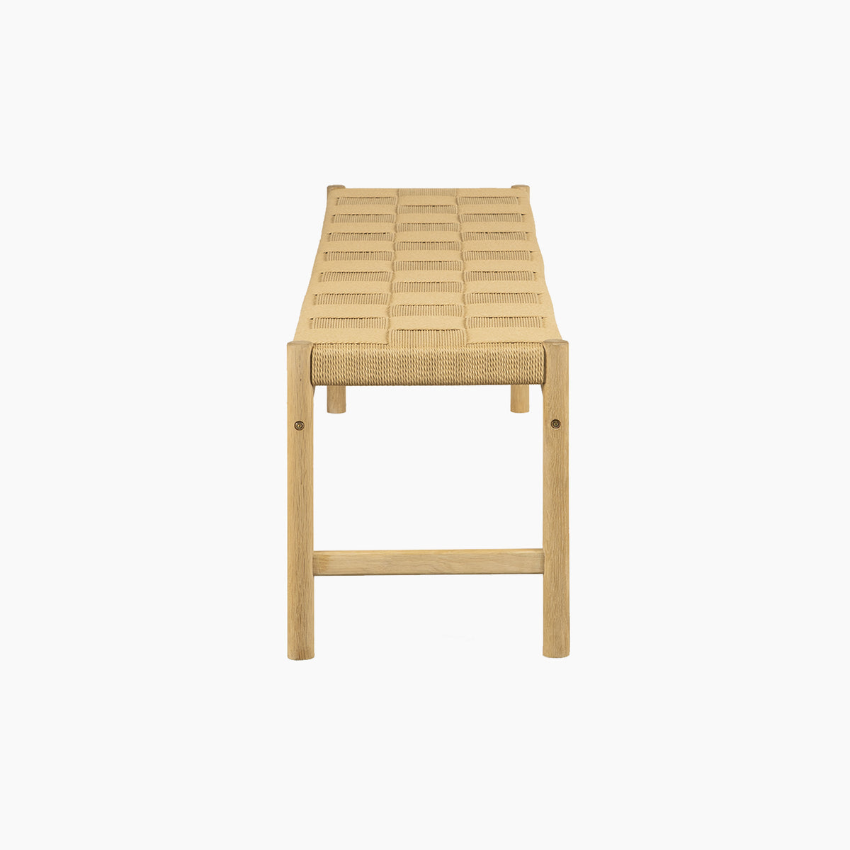 Marlow Woven Dining Bench in Light Oak