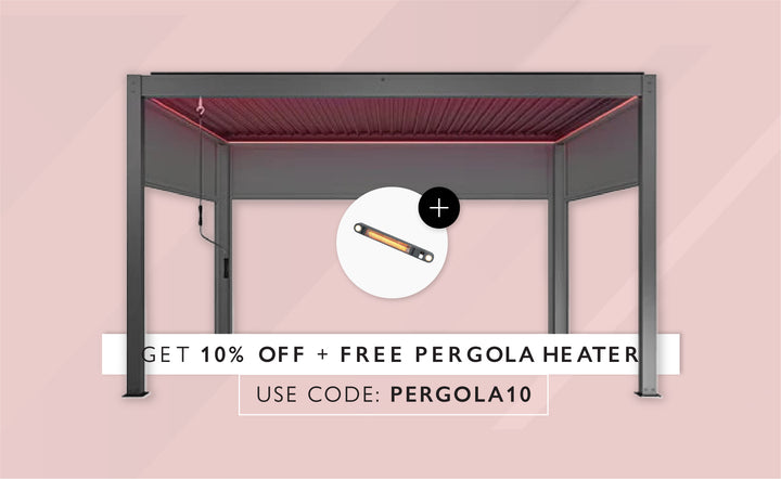 PergoSTET 3m x 3m Square Pergola with 3 Drop Sides and LED Lighting in