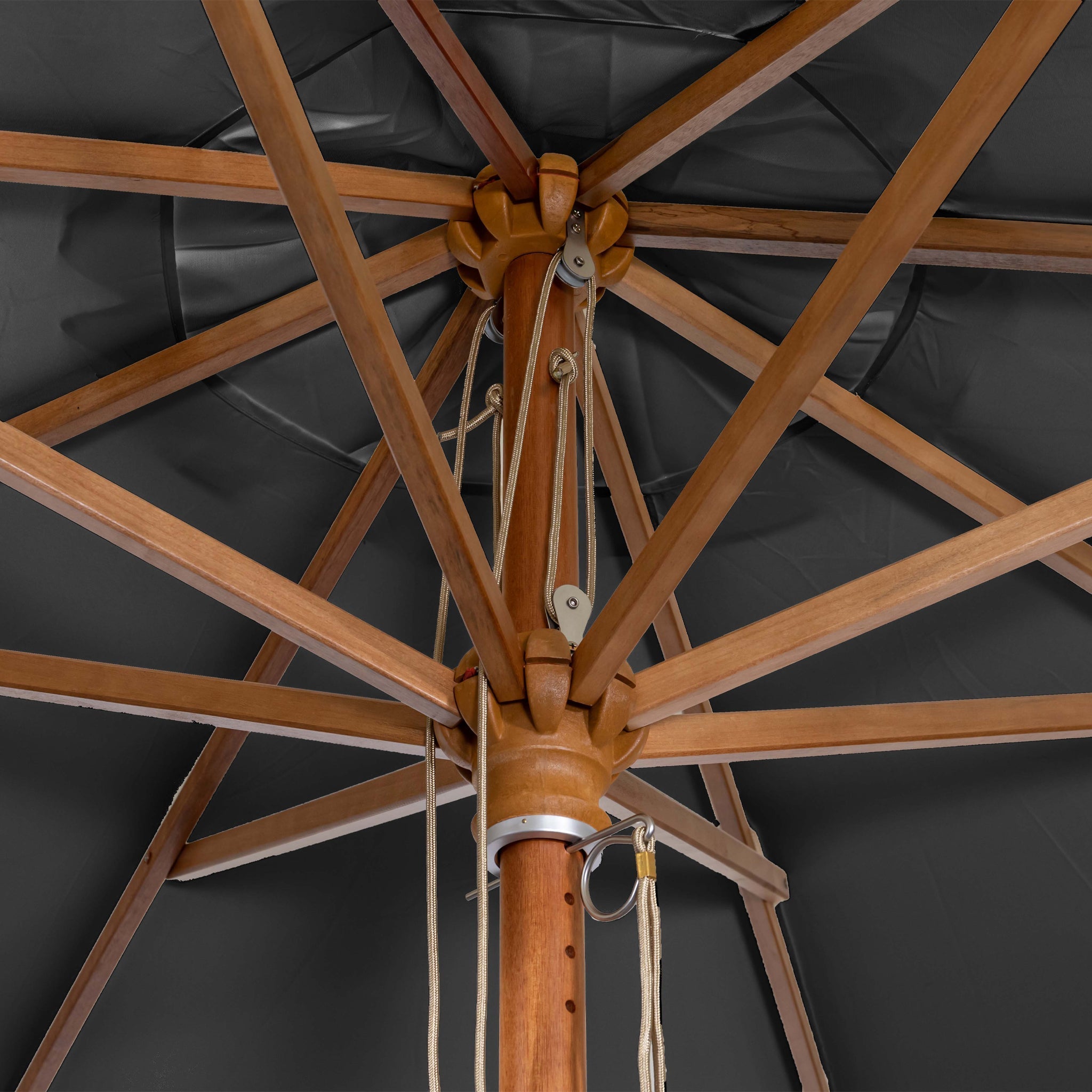 Styx 3m x 2m Rectangular Deluxe Wooden Parasol in Grey