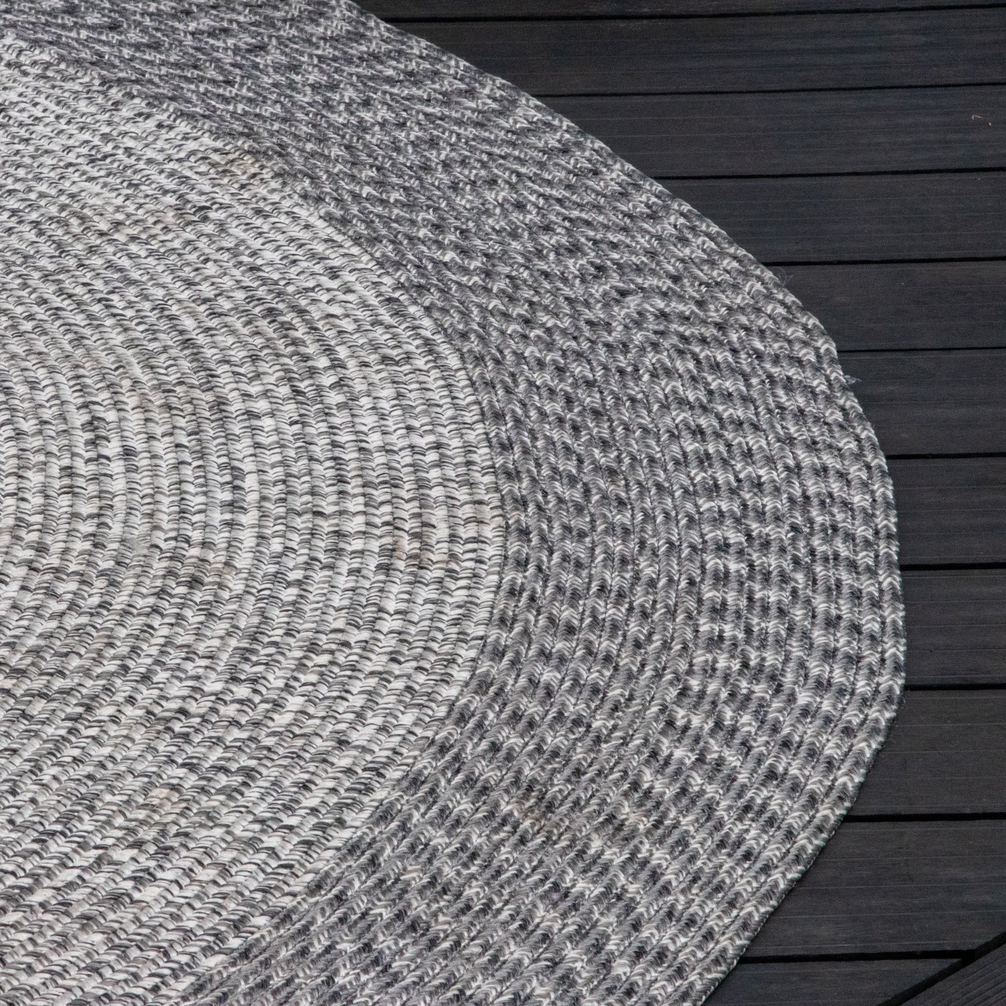 Athena 270cm Round Weatherproof Indoor and Outdoor Rug in Shale Grey